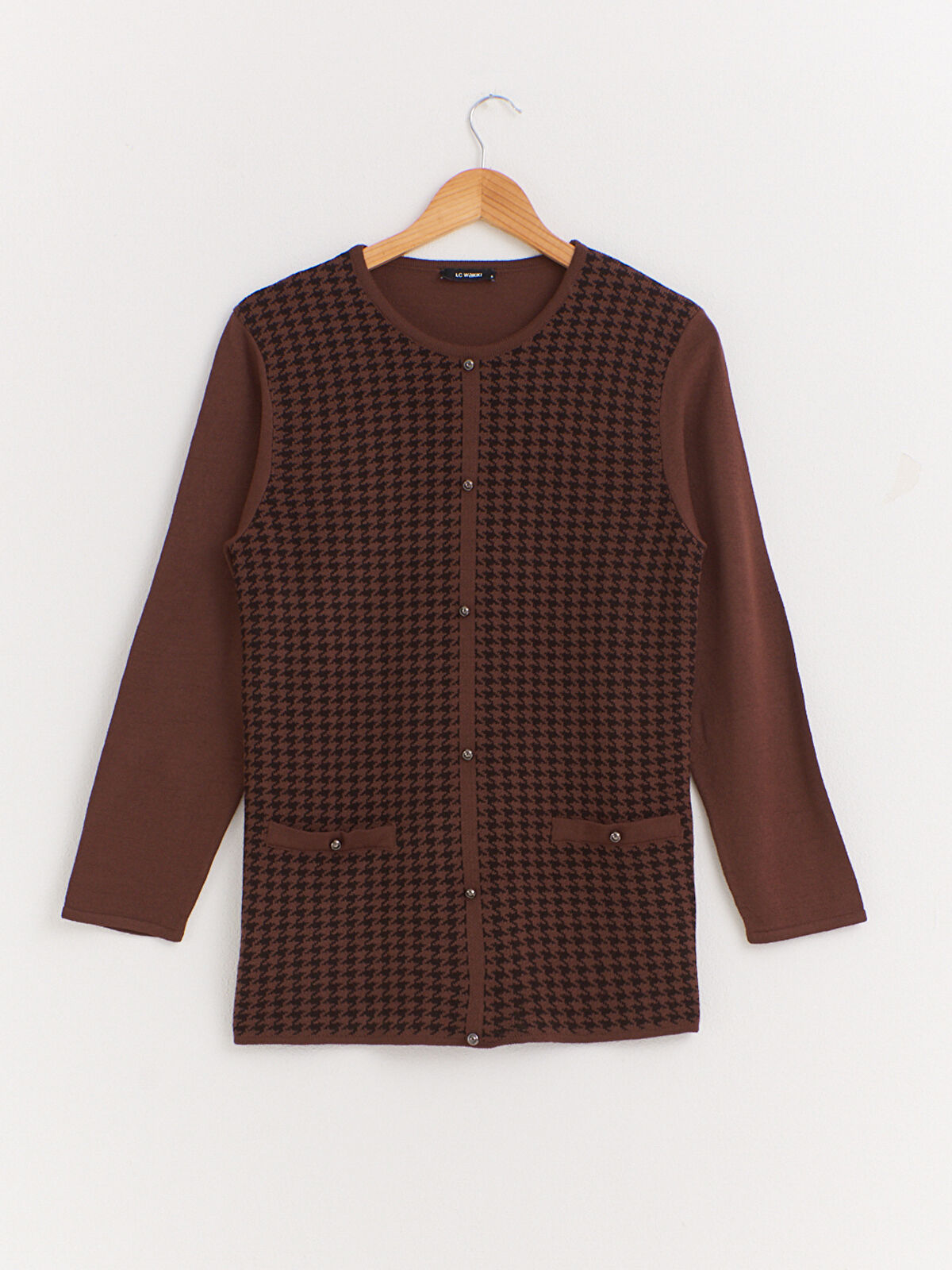 Bisiklet Yaka Desenli Kalın Kazak