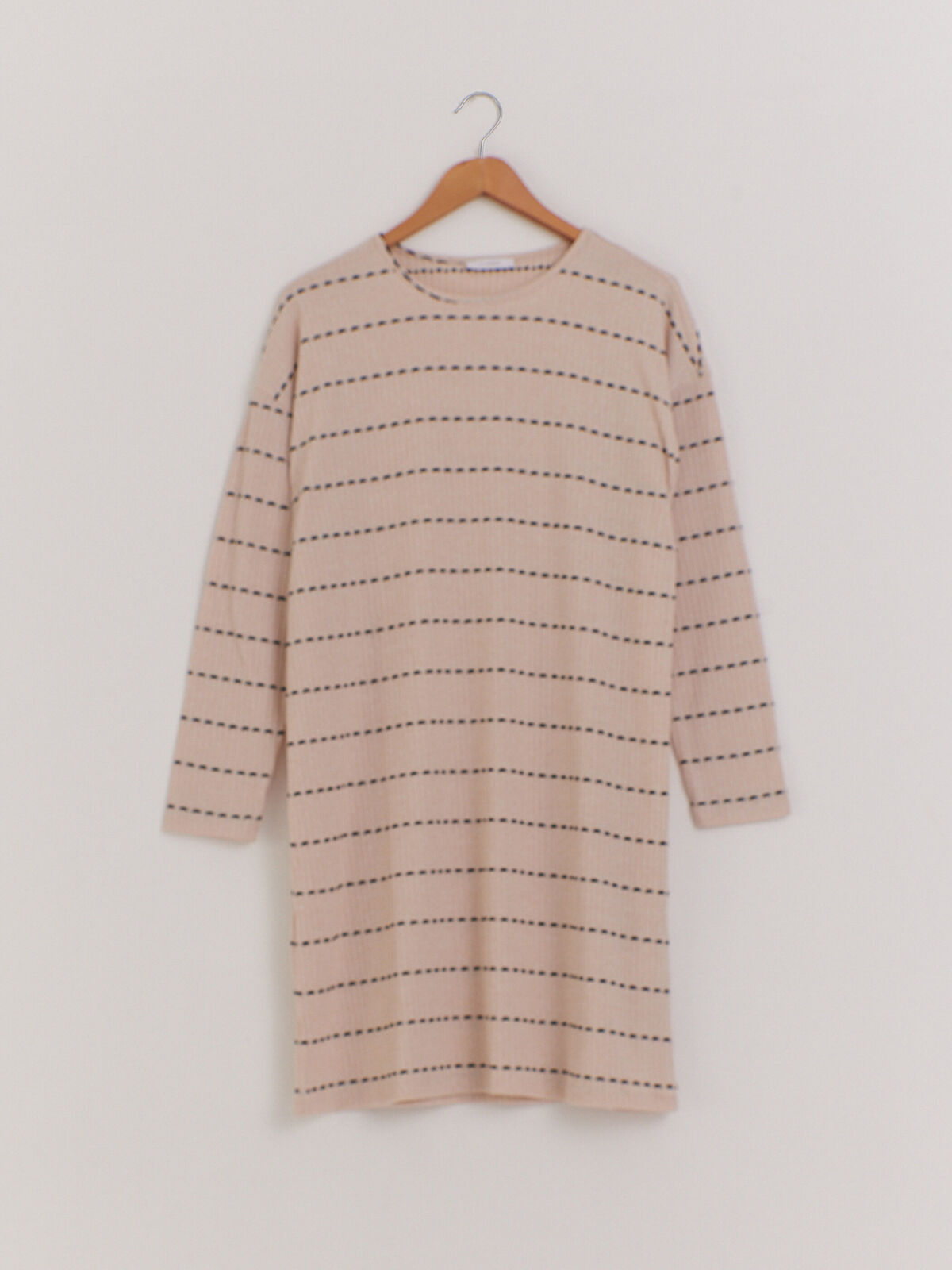 Düşük Omuzlu Çizgili Tunik