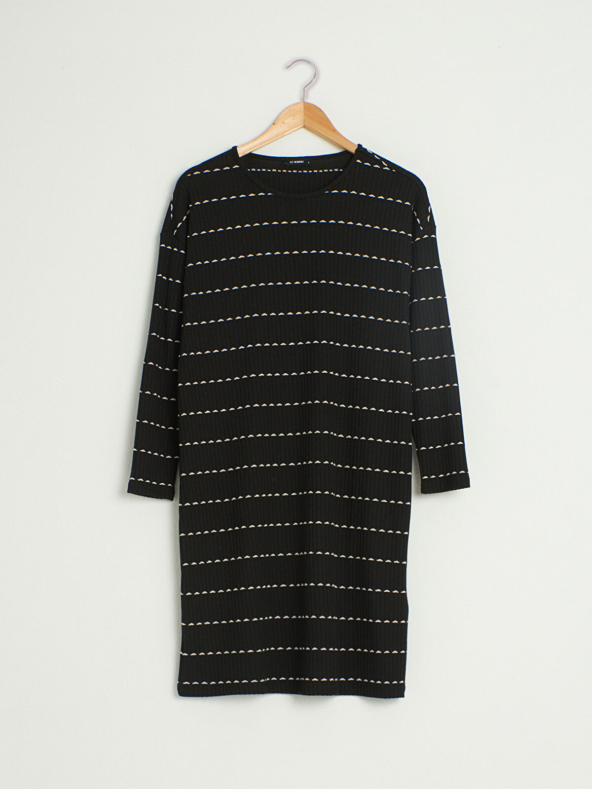 Düşük Omuzlu Çizgili Tunik