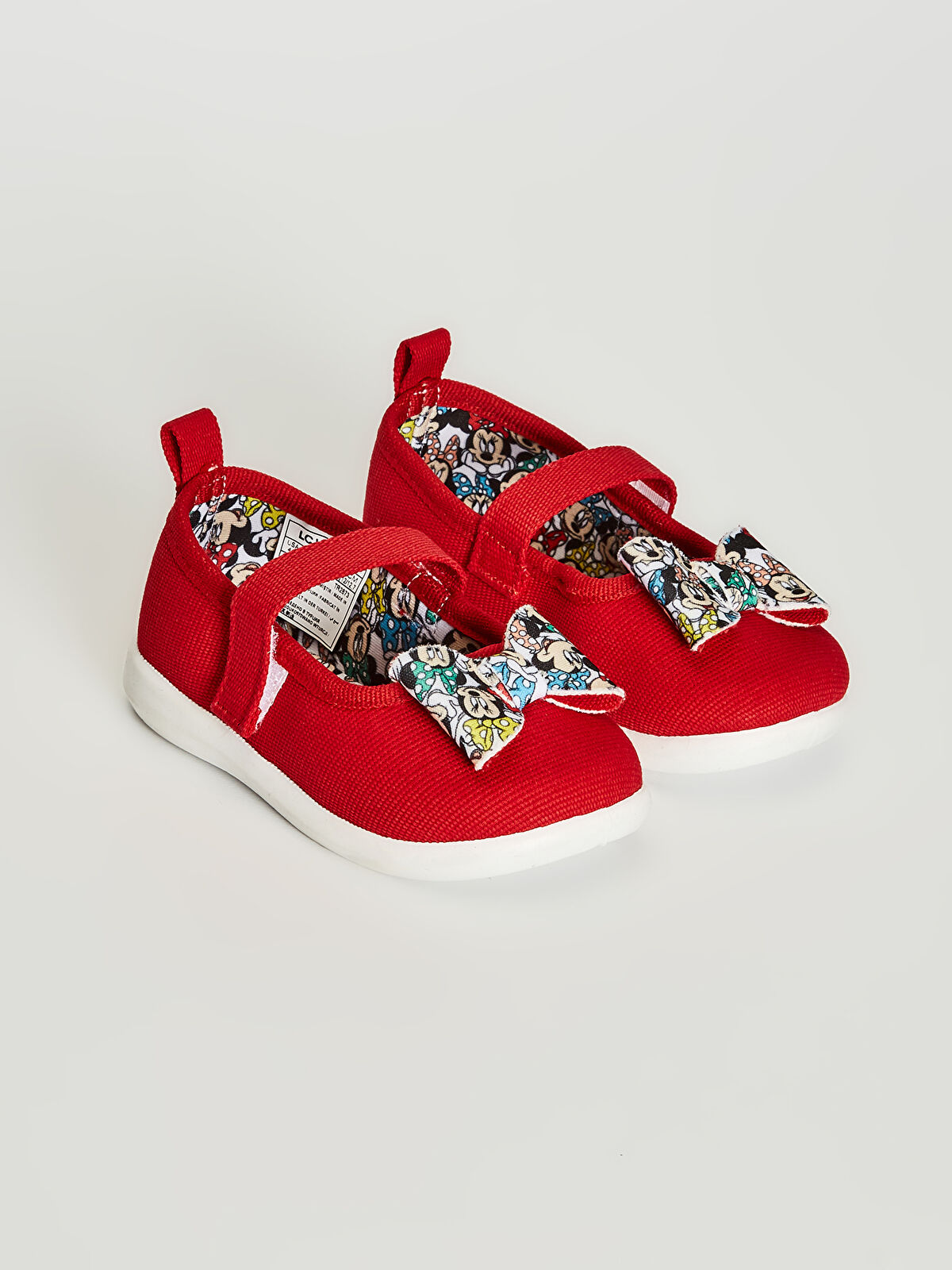 Kız Bebek Minnie Mouse Lisanslı Cırt Cırtlı Babet Ayakkabı