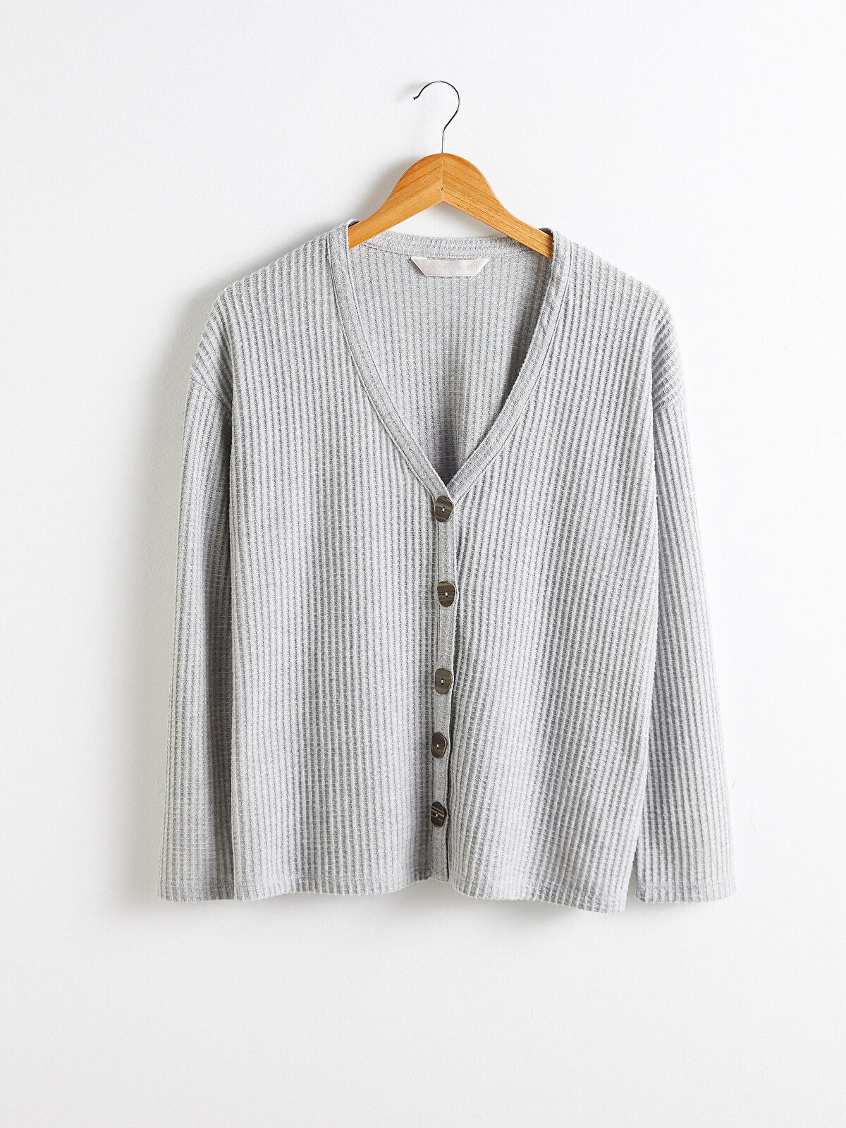 LCW DREAM Uzun Kollu Kadın V Yaka Pijama Üstü