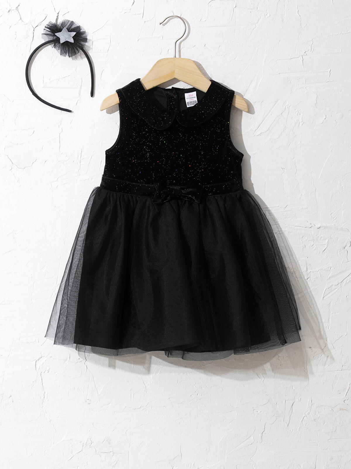 Kız Bebek Kadife Elbise ve Saç Bandı