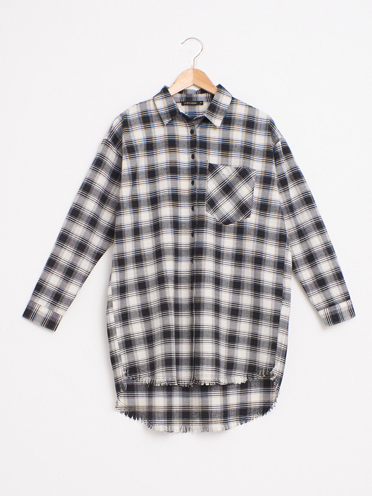 LCW CASUAL Gömlek Yaka Uzun Kollu Poplin Kadın Ekose Poplin Tunik LCW CASUAL Gömlek Yaka Uzun Kollu Poplin Kadın Ekose Poplin Tunik