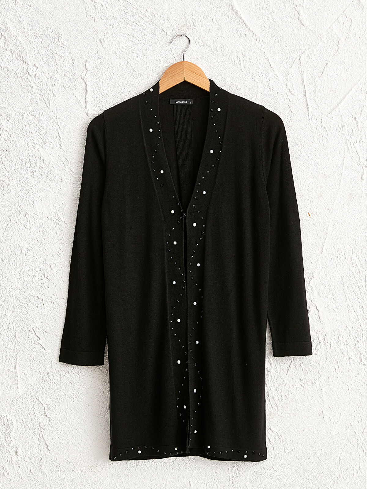 Boncuk İşlemeli Triko Hırka