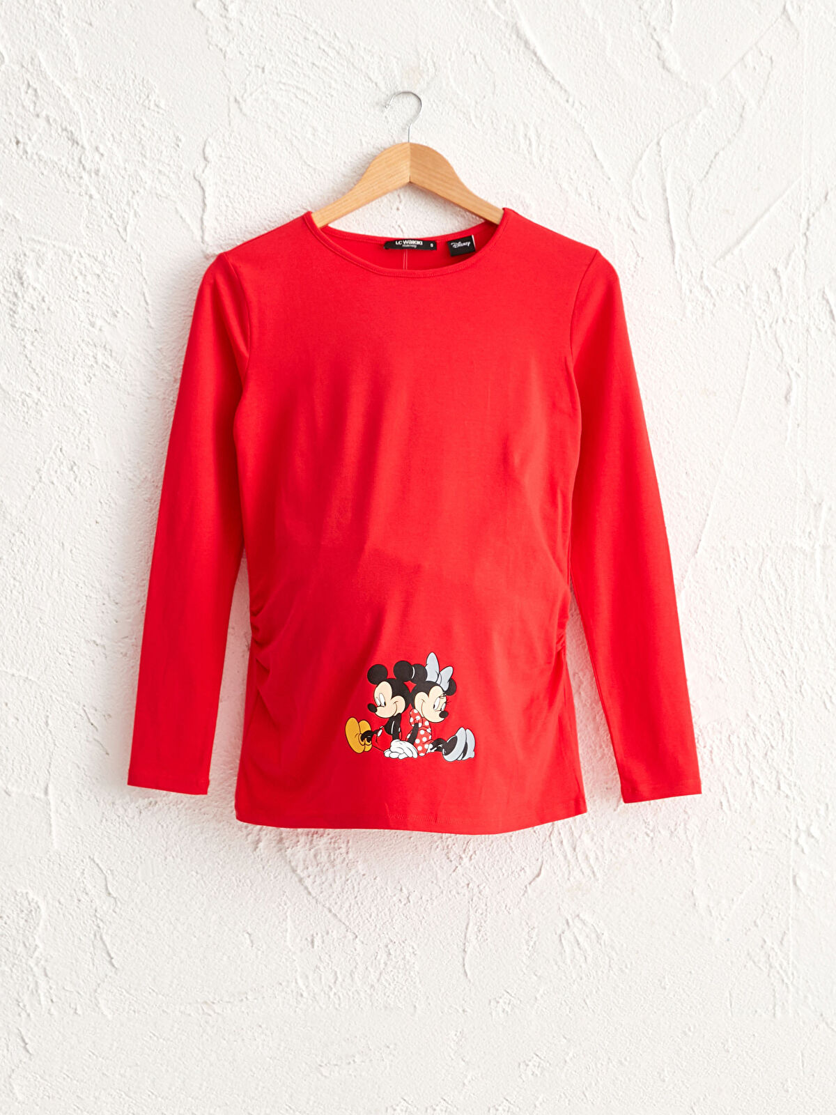 Mickey Mouse Baskılı Pamuklu Hamile Tişört