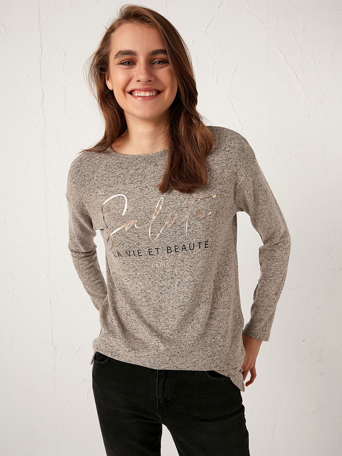 Işıltılı Yazı Baskılı Tişört