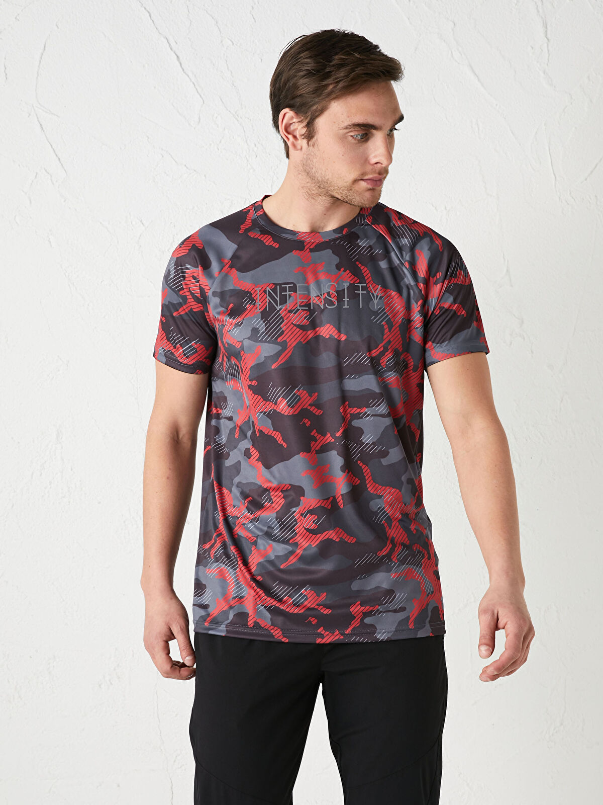 Standart Kalıp Bisiklet Yaka Kısa Kollu Aktif Spor Erkek Tişört