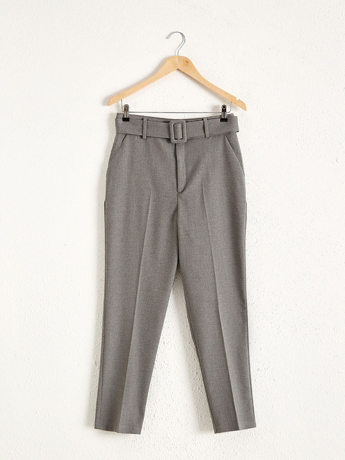 Kemerli Ekose Havuç Pantolon