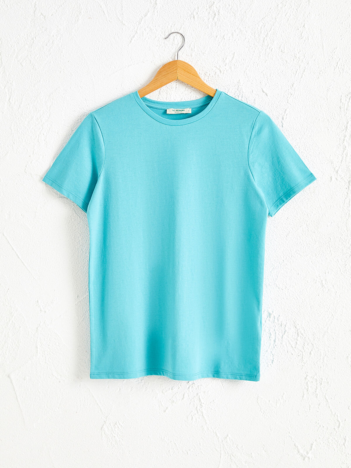 LCW GREEN Doğa Dostu Düz Bisiklet Yaka Tişört