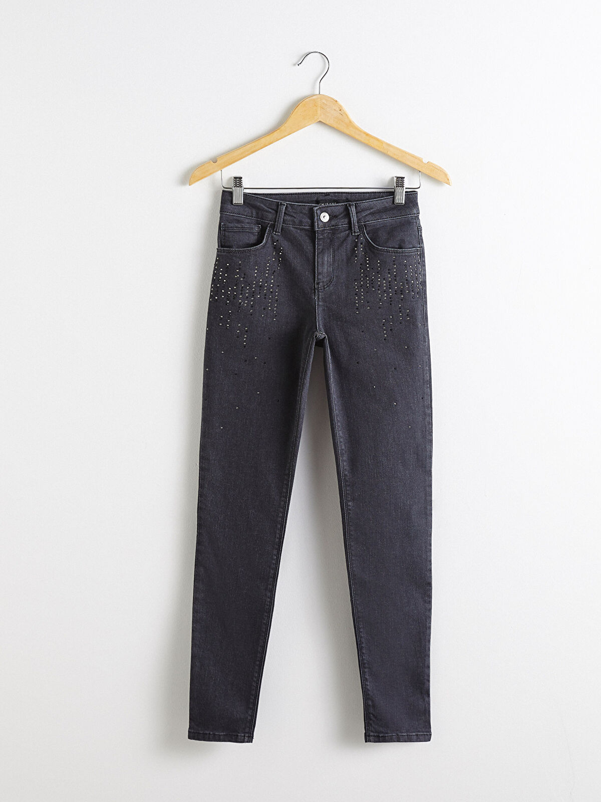 Aplikeli Skinny Jean Pantolon