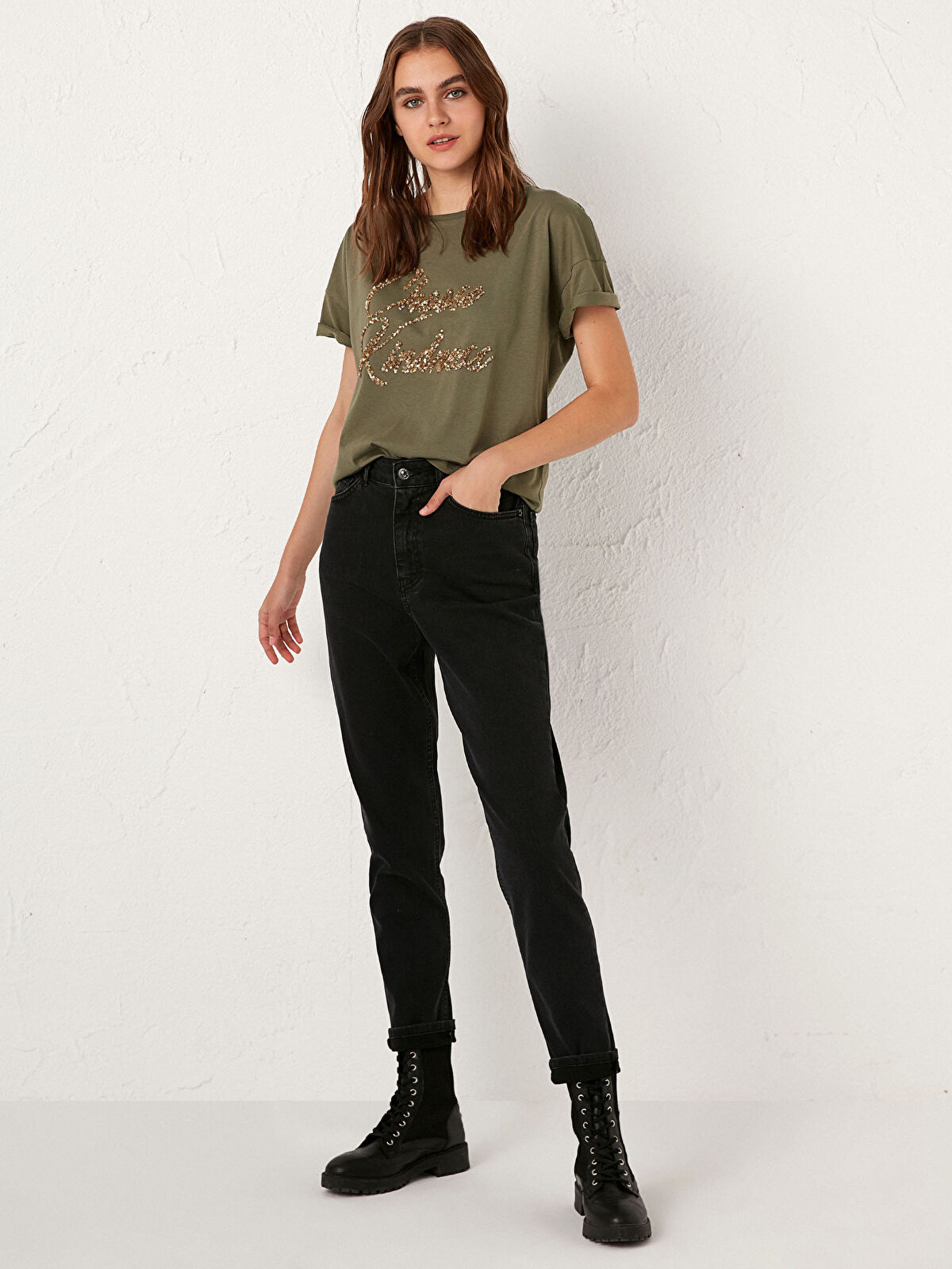 Bilek Boy Mom Jean Pantolon