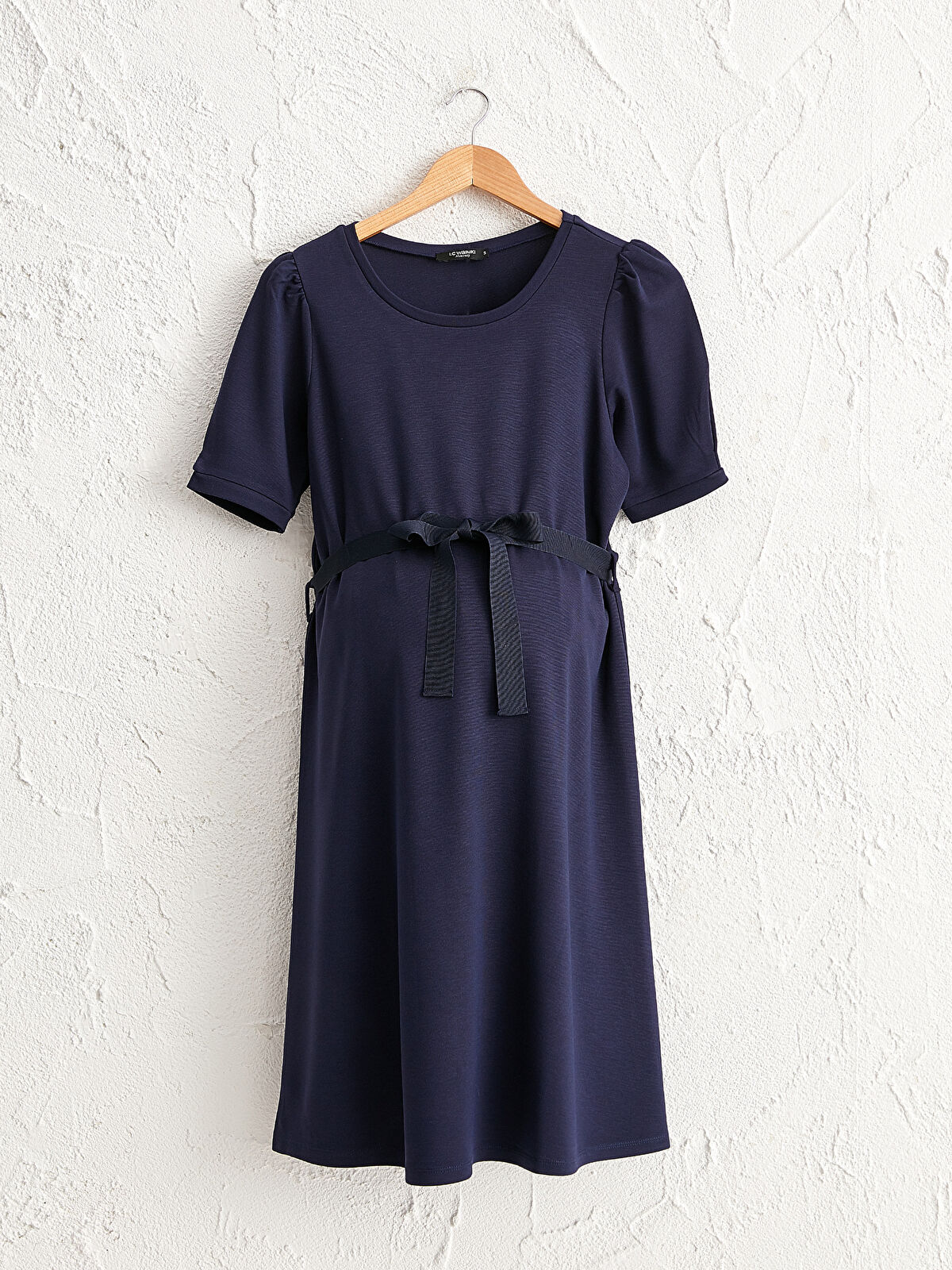 Kemerli Pamuklu Hamile Elbise