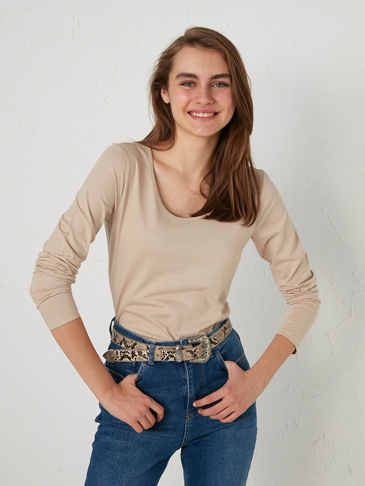 LCW GREEN Doğa Dostu Basic U Yaka Tişört