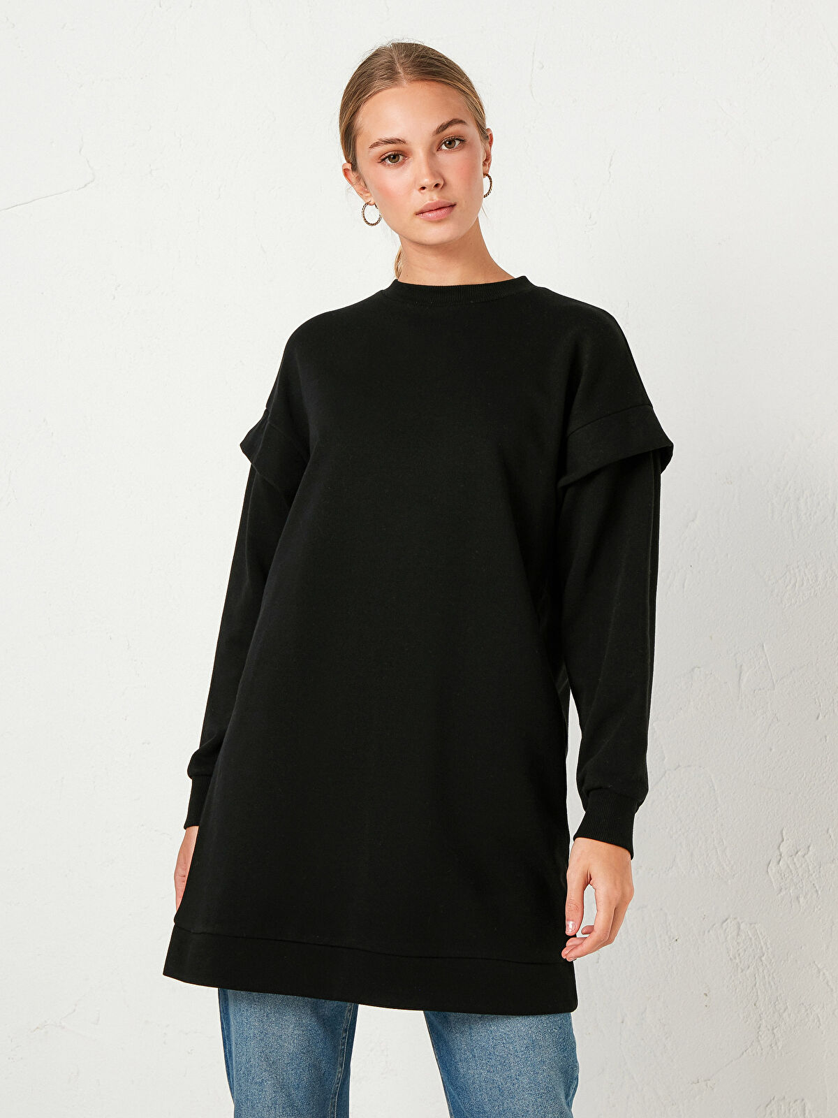 Omuz Detaylı Oversize Sweatshirt