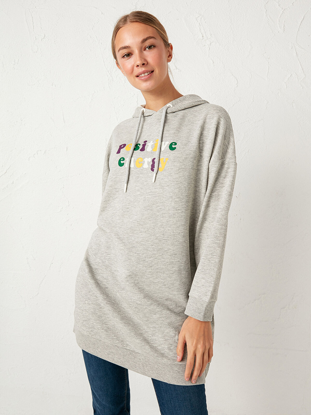LCW GREEN Slogan Baskılı Kapüşonlu Oversize Sweatshirt LCW GREEN Slogan Baskılı Kapüşonlu Oversize Sweatshirt