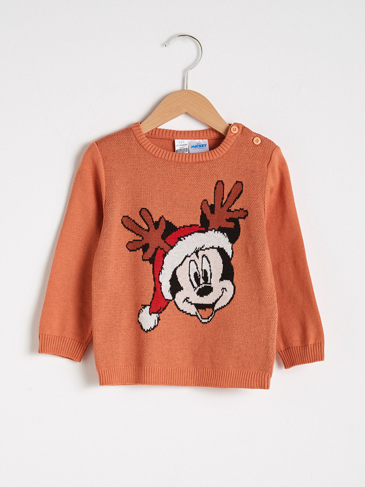 Erkek Bebek Mickey Mouse Baskılı Yılbaşı Temalı Triko Kazak Erkek Bebek Mickey Mouse Baskılı Yılbaşı Temalı Triko Kazak