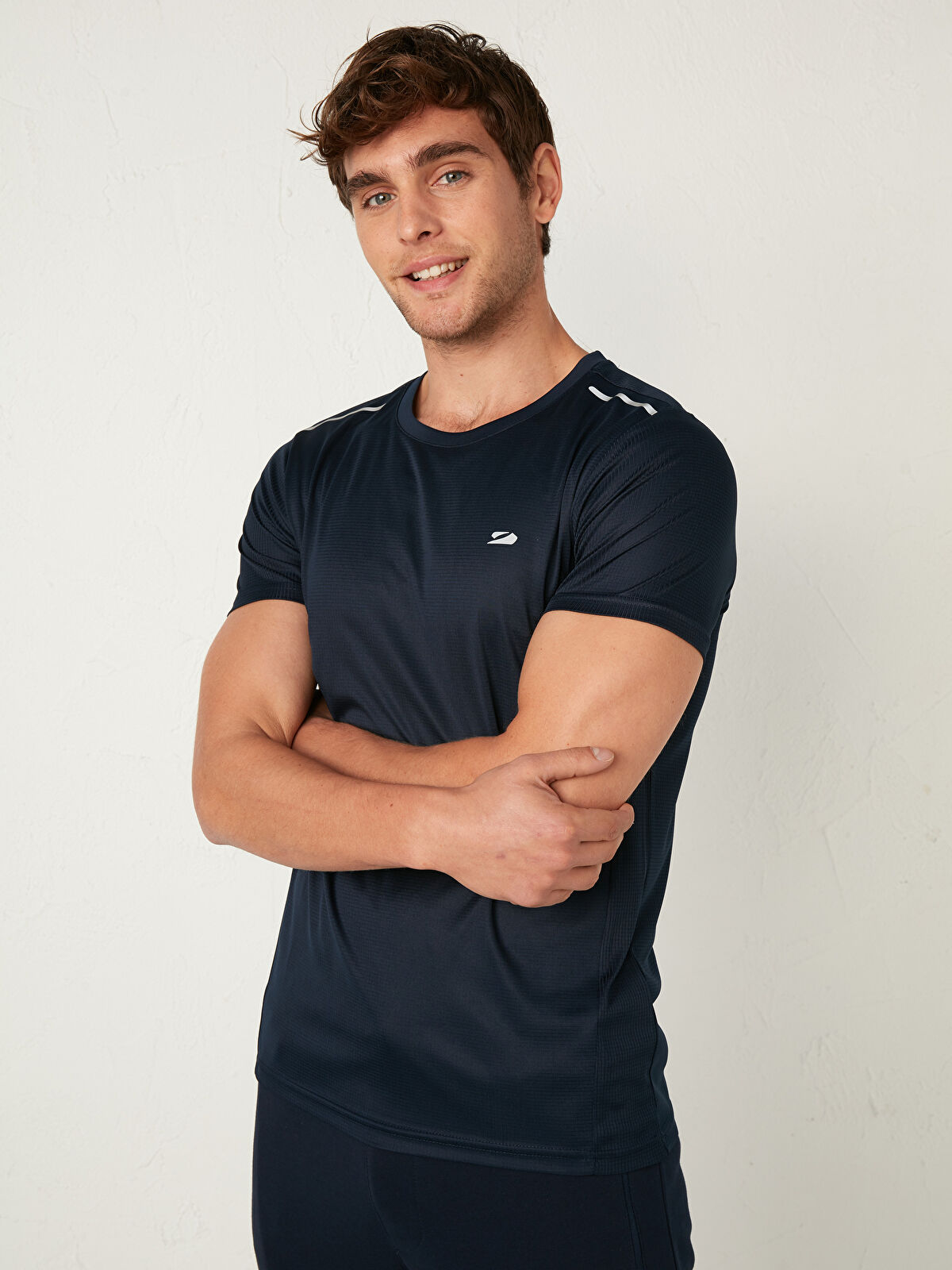 Bisiklet Yaka Kısa Kollu Aktif Spor Tişört