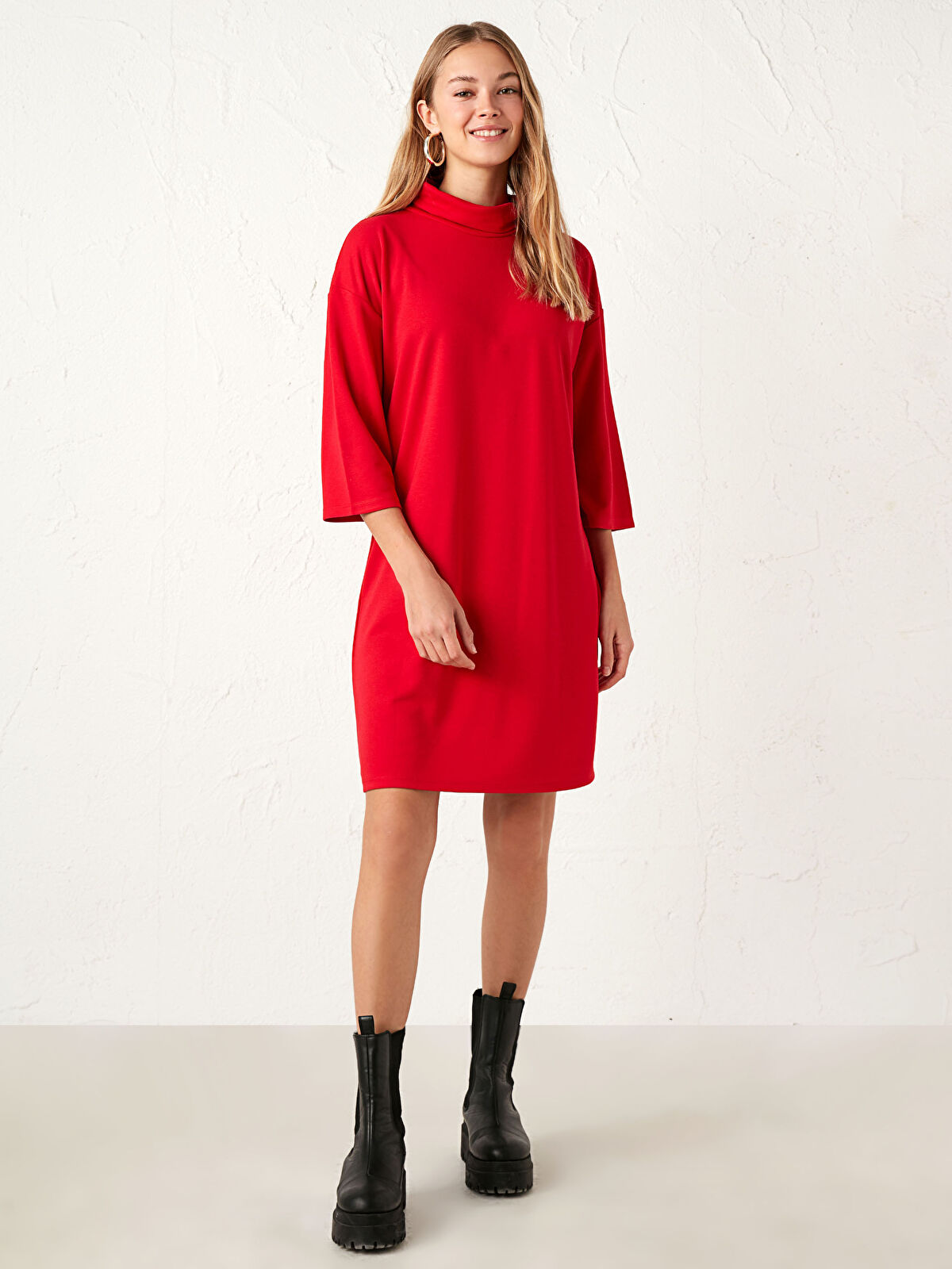 Balıkçı Yaka Esnek Sweat Elbise Balıkçı Yaka Esnek Sweat Elbise