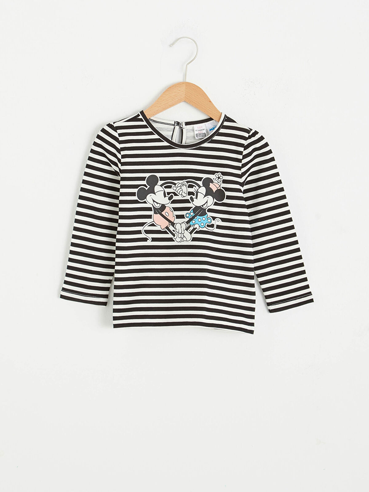 Kız Bebek Mickey ve Minnie Mouse Baskılı Tişört