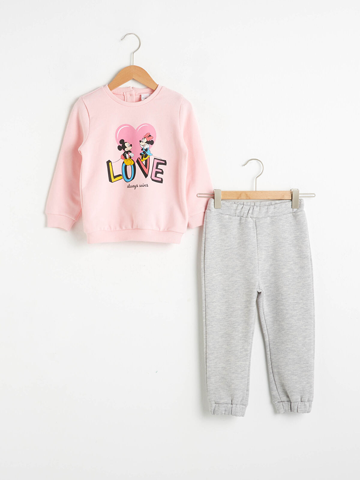 Kız Bebek Mickey ve Minnie Mouse Baskılı Takım 2'li