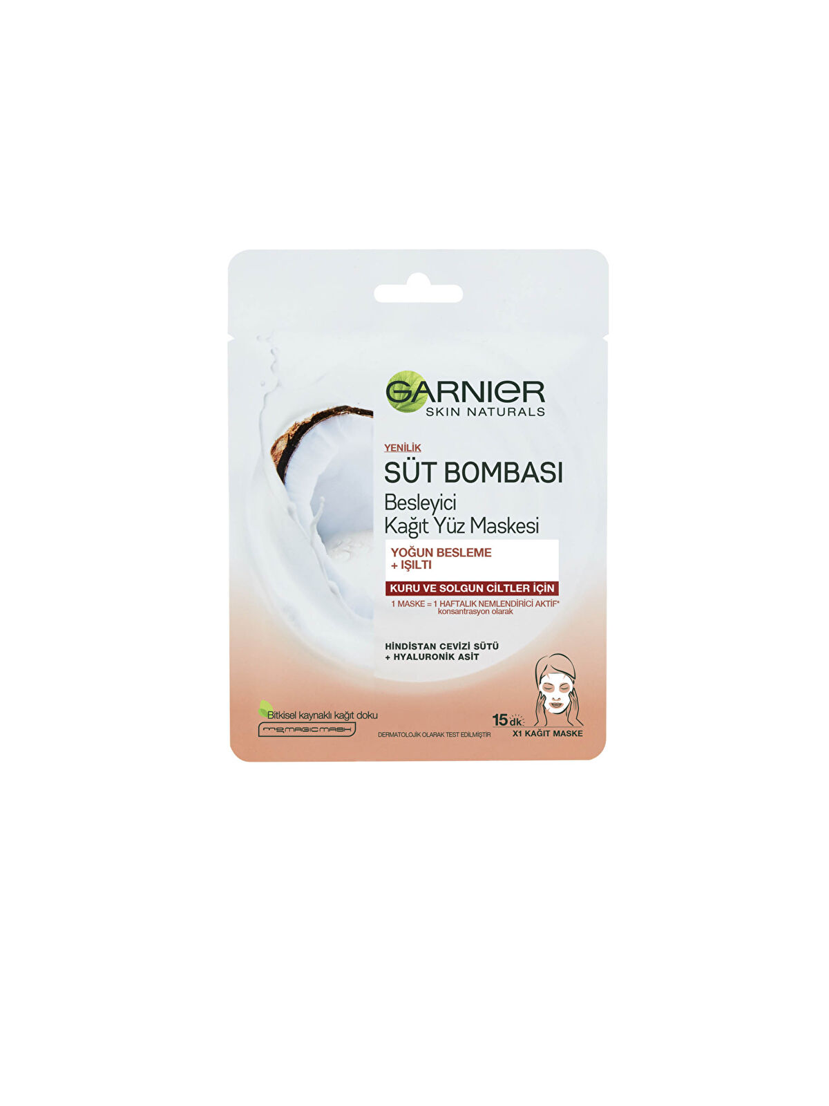 Garnier Süt Bombası Besleyici Kağıt Yüz Maskesi Hindistan Cevizi Garnier Süt Bombası Besleyici Kağıt Yüz Maskesi Hindistan Cevizi