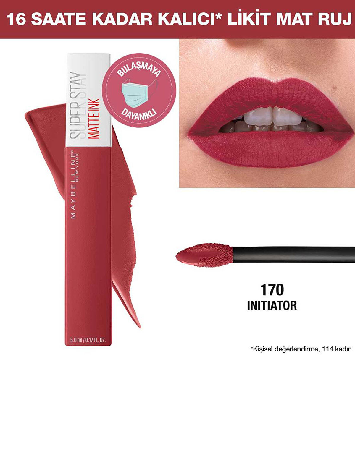 Maybelline New York Super Stay Matte Ink Likit Mat Ruj - 170 Initiator - Pembe Maybelline New York Super Stay Matte Ink Likit Mat Ruj - 170 Initiator - Pembe