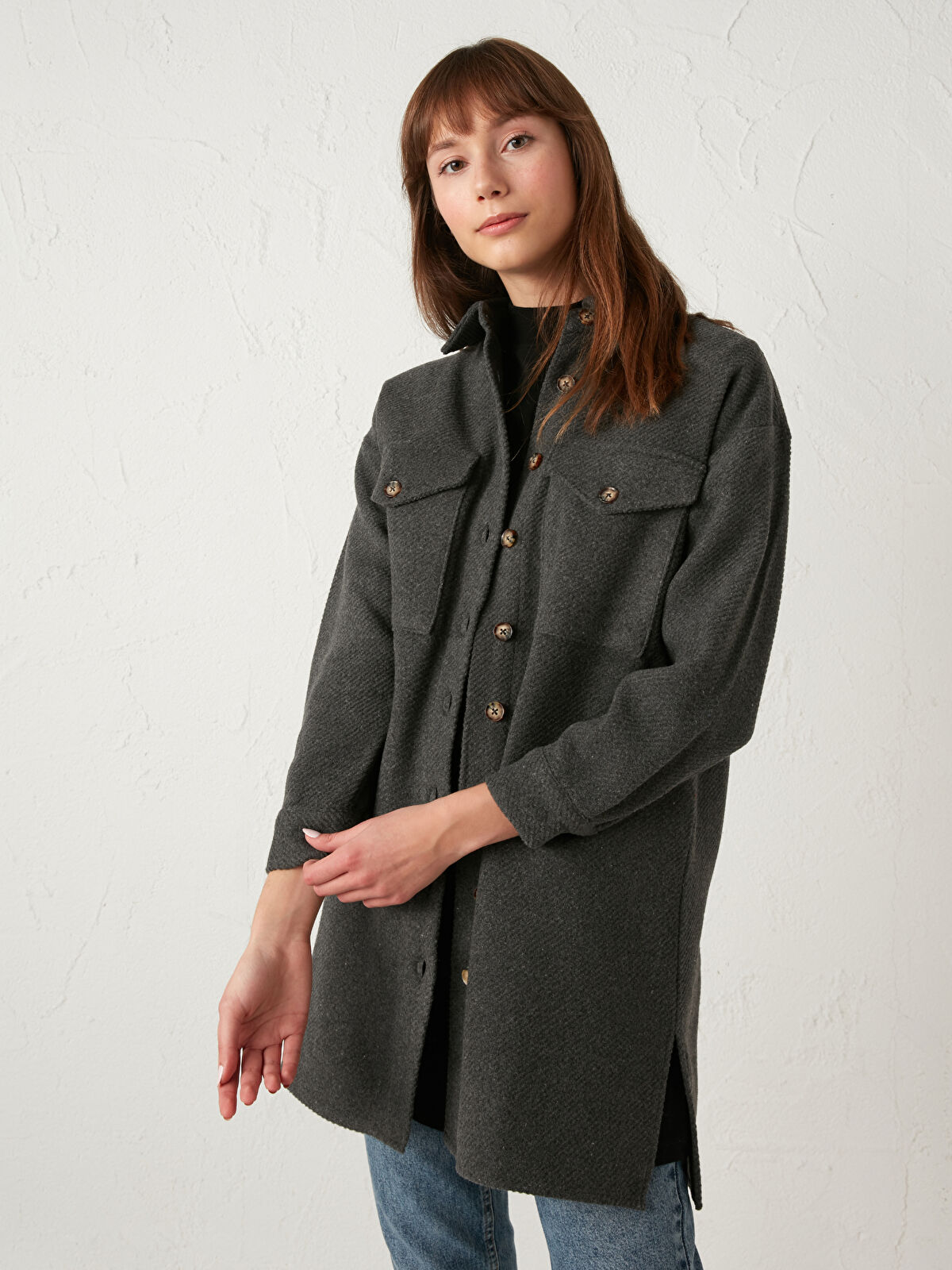 Cep Detaylı Twill Tunik Cep Detaylı Twill Tunik