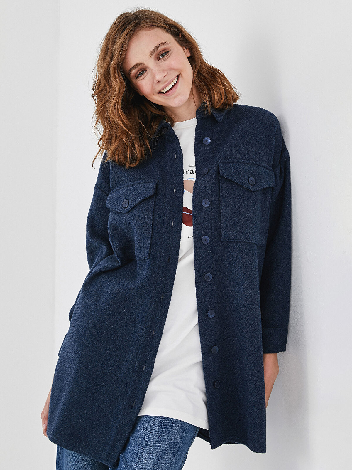 Cep Detaylı Twill Tunik Cep Detaylı Twill Tunik