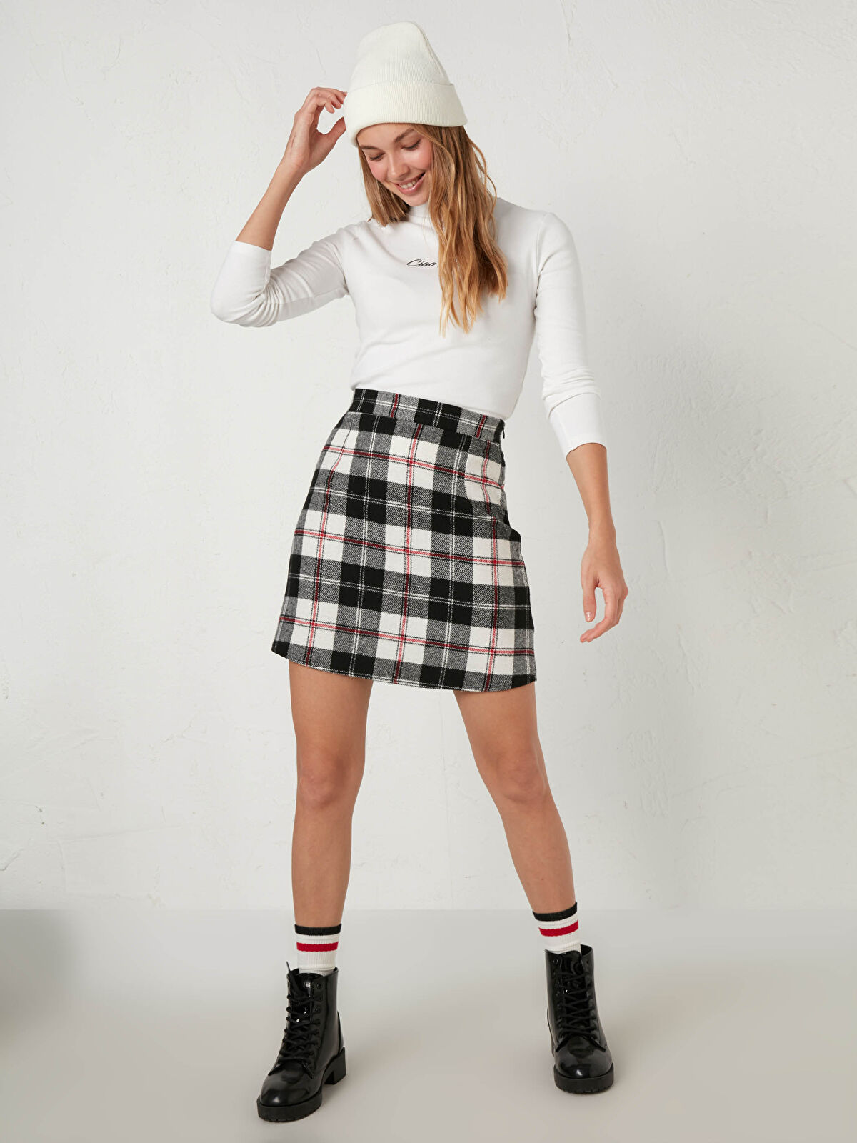 LCW CASUAL Standart Fit Kadın Ekose Mini Etek LCW CASUAL Standart Fit Kadın Ekose Mini Etek