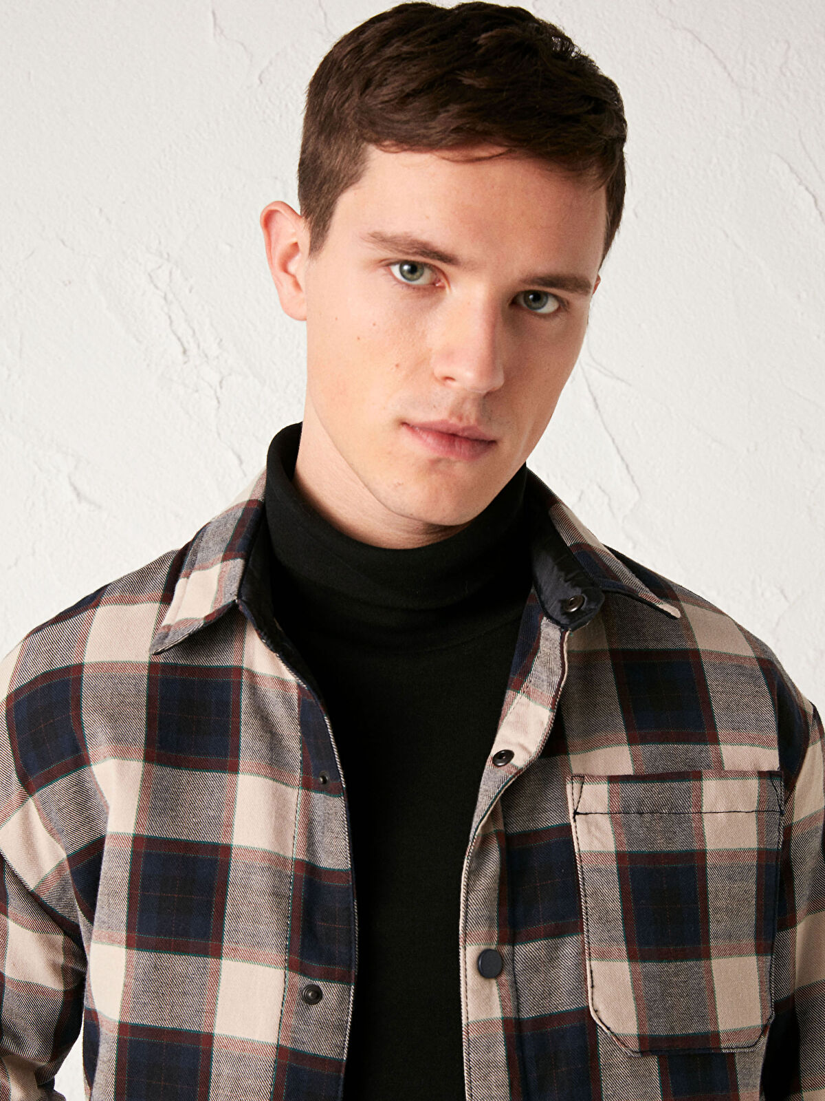 LCW CASUAL Rahat Kalıp Ekose İnce Mont