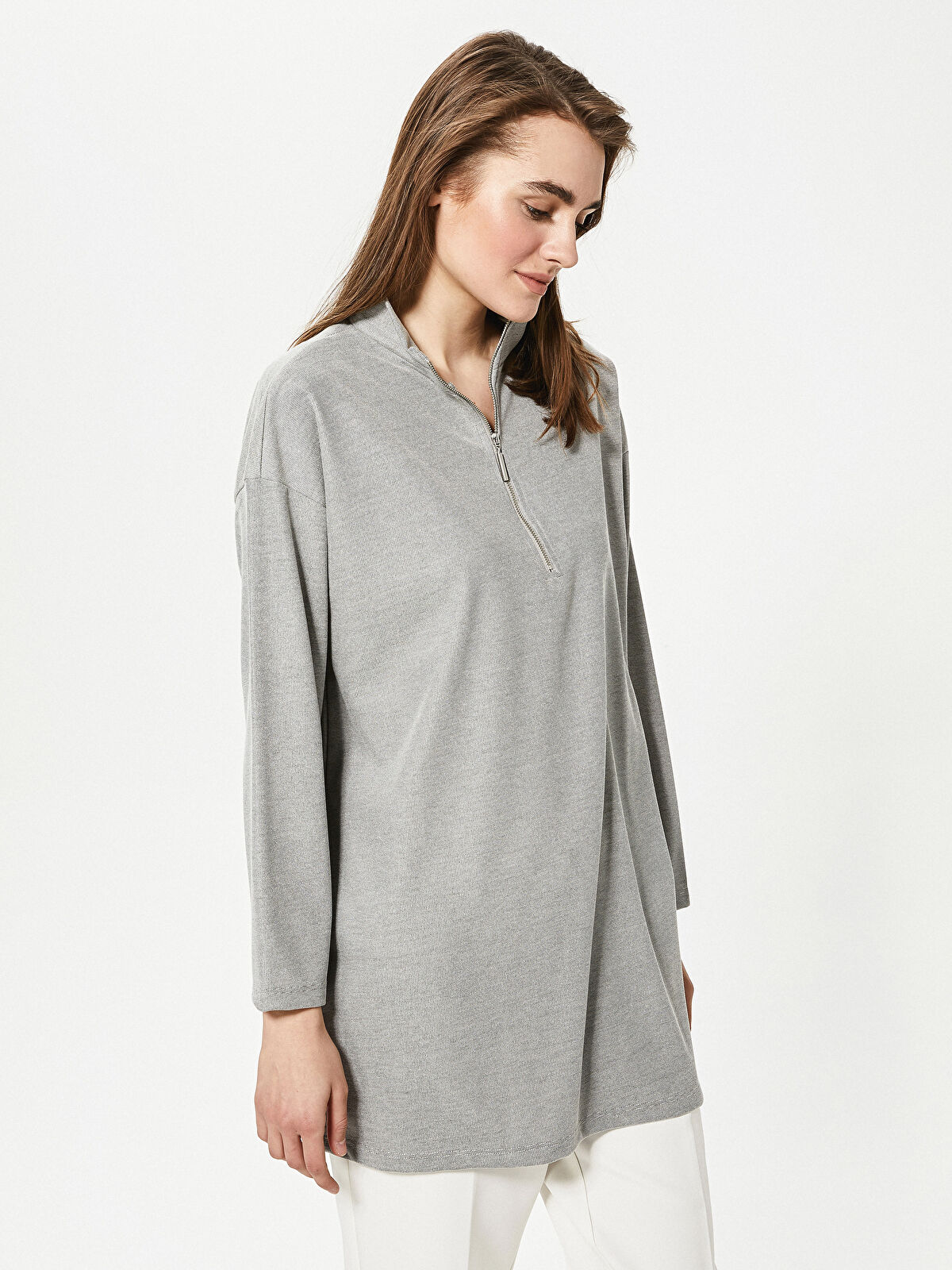 LCW GREEN Hakim Yaka Fermuarlı Tunik