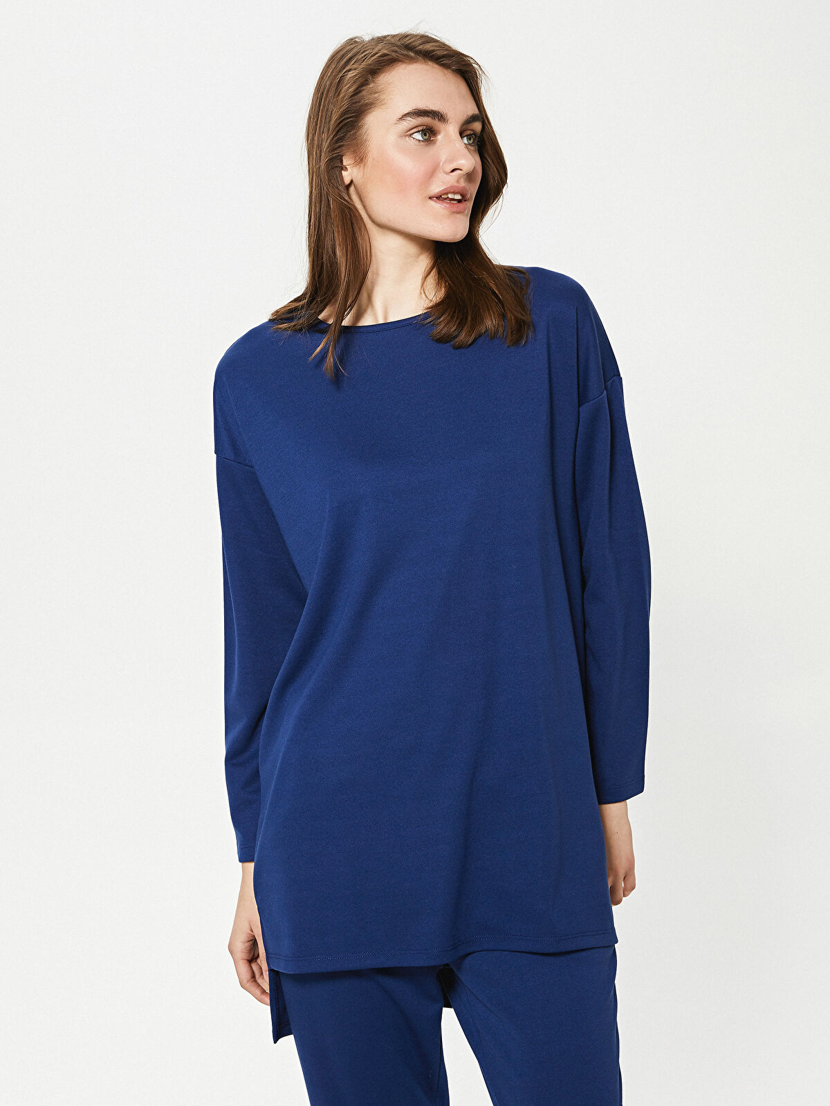 LCW GREEN Bisiklet Yaka Düz Salaş Tunik