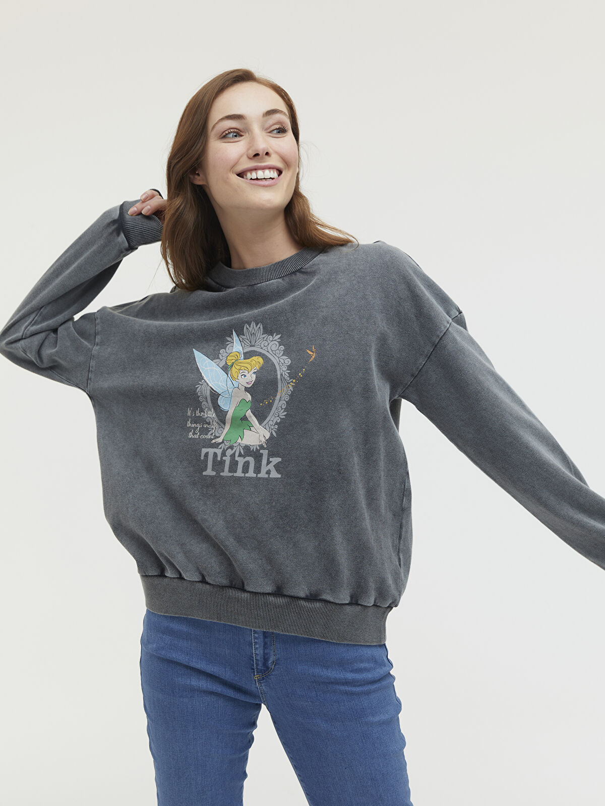 Tinker Bell Baskılı Sweatshirt Anne Kız Kombini