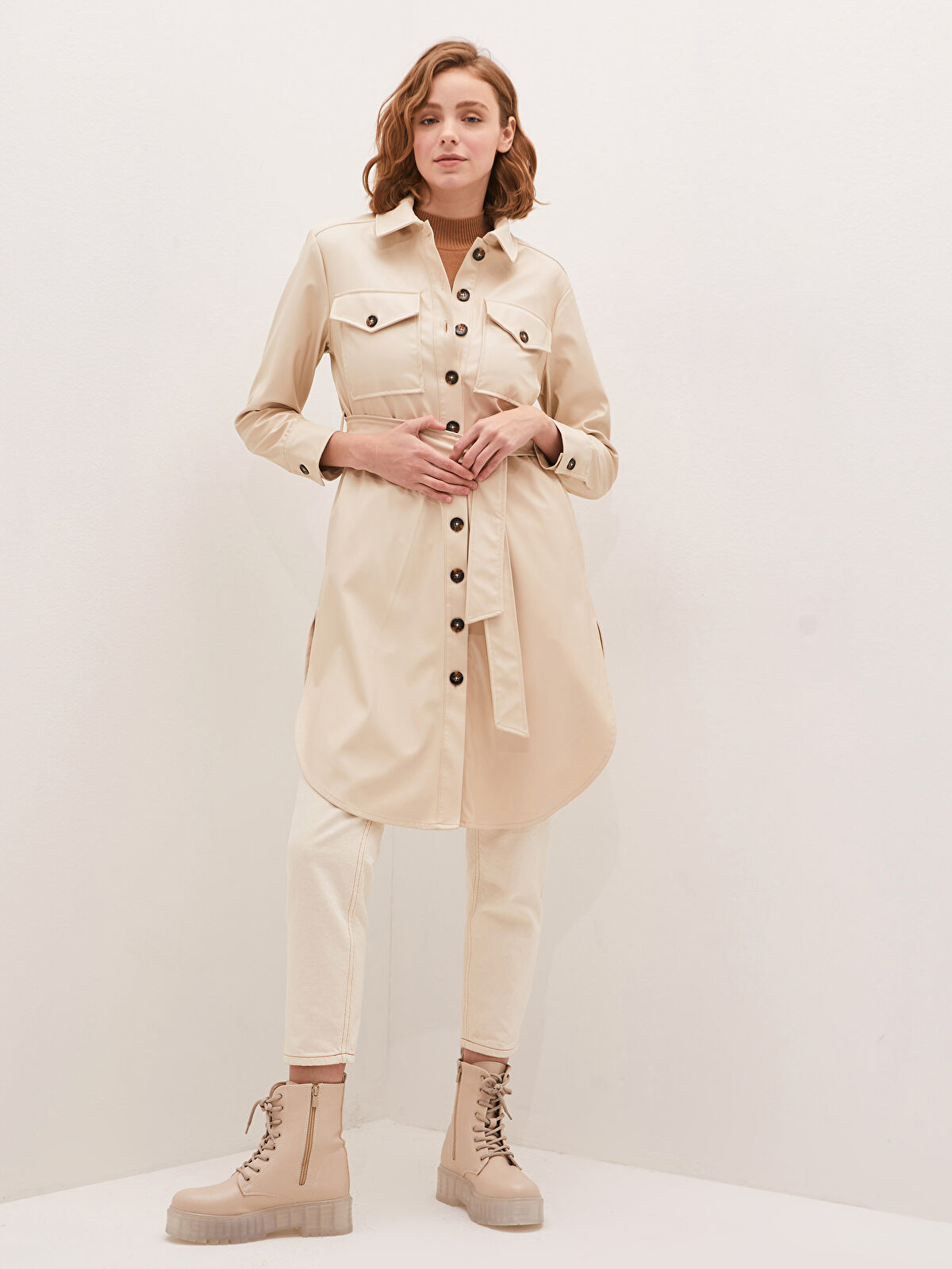 Deri Görünümlü Tunik