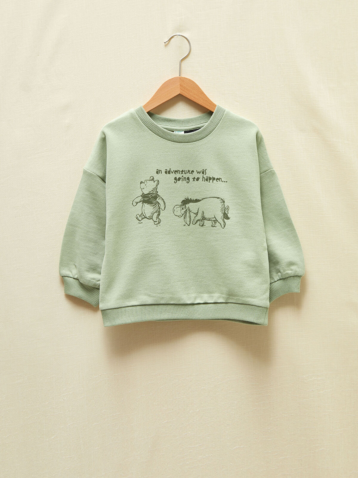 LCW GREEN Erkek Bebek Winnie The Pooh Baskılı Organik Pamuklu Sweatshirt