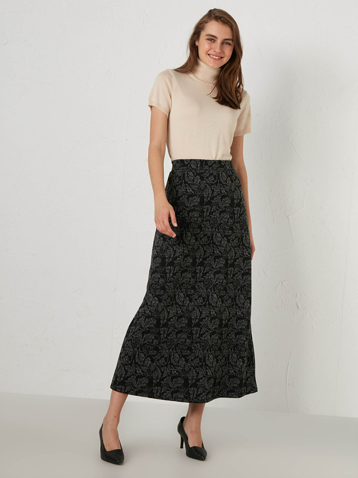 A Kesim Desenli Uzun Etek