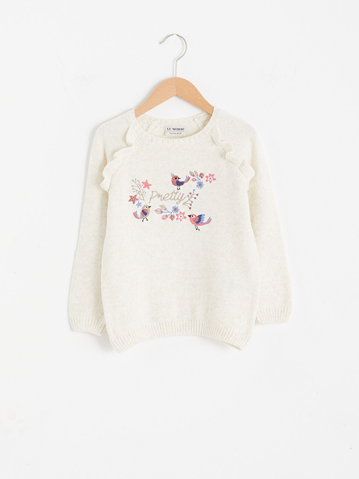 Kız Çocuk Desenli Kalın Triko Kazak