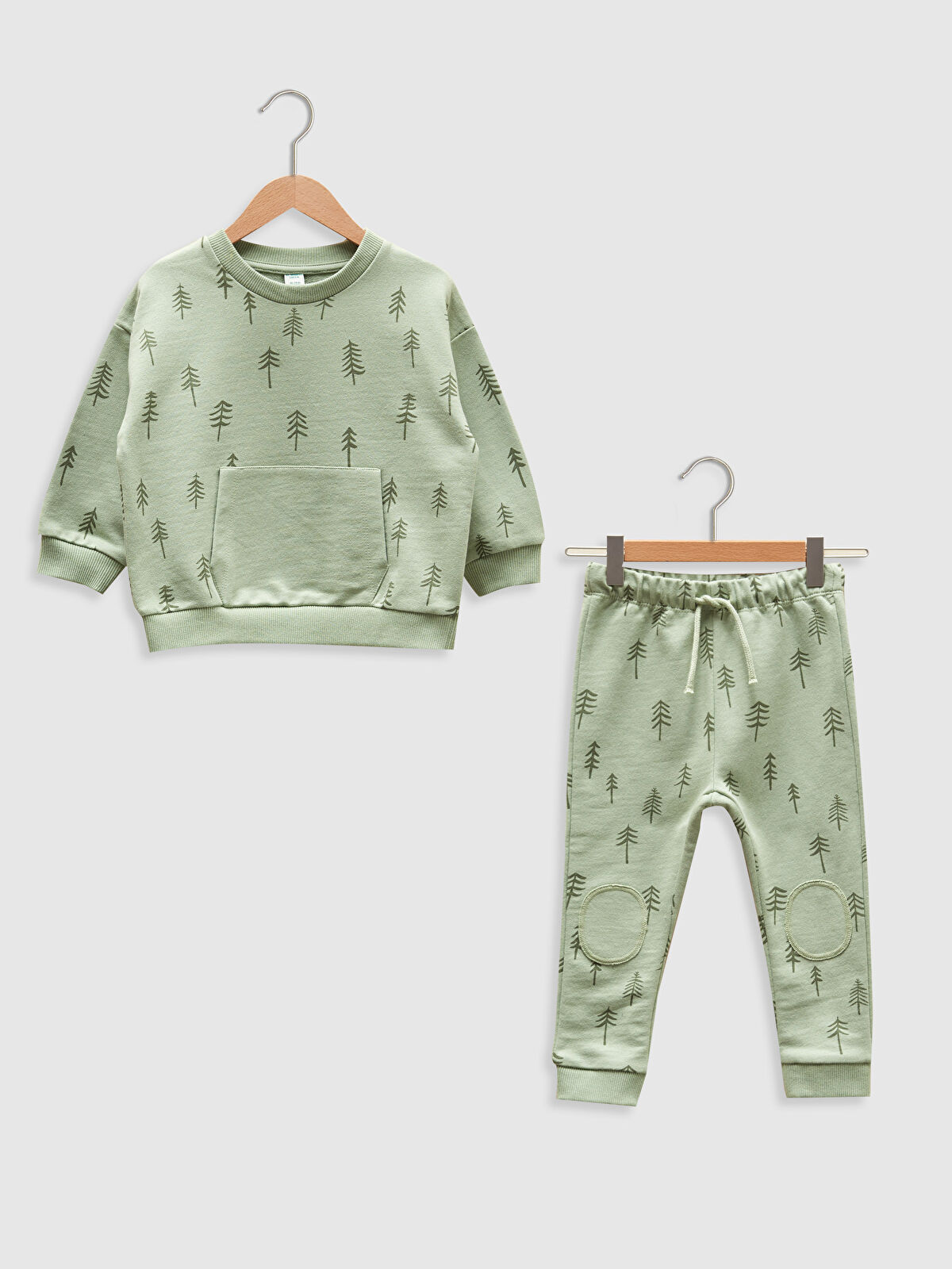 LCW GREEN Erkek Bebek Oversize Organik Pamuklu Baskılı Sweatshirt ve Pantolon