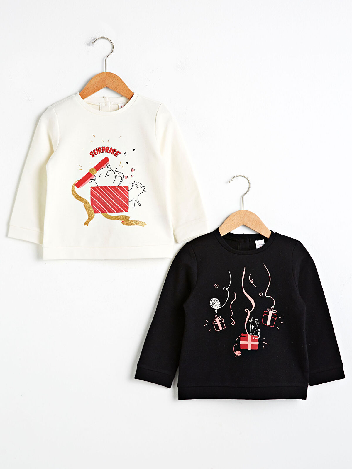 Kız Bebek Yılbaşı Temalı Sweatshirt 2'li