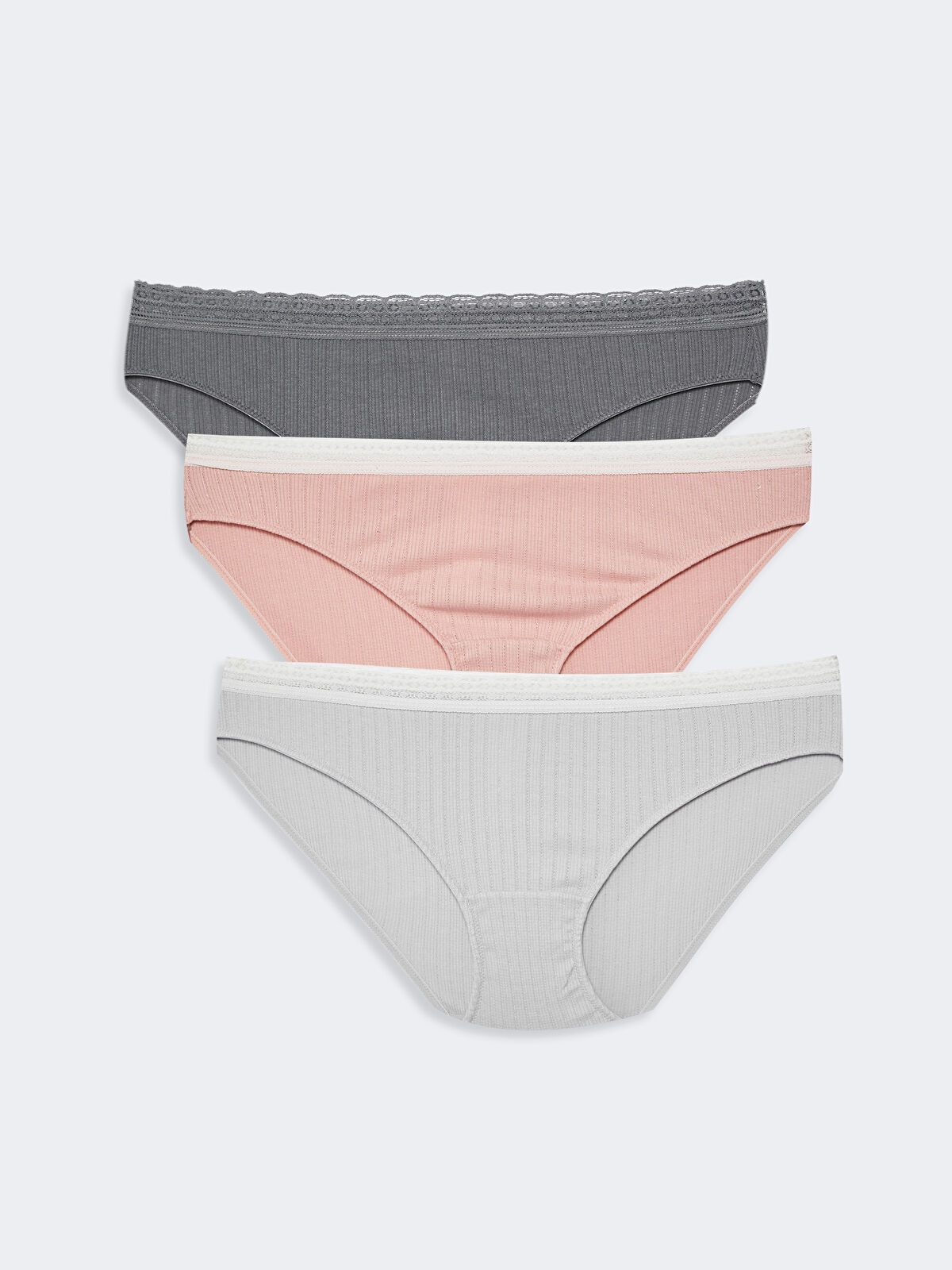 LCW GREEN Dantelli Bikini Külot 3'lü