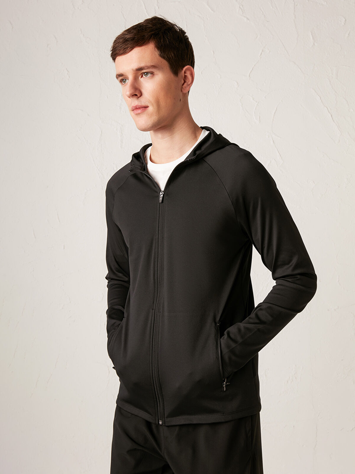 Standart Kalıp Kapüşonlu Aktif Spor Hırka