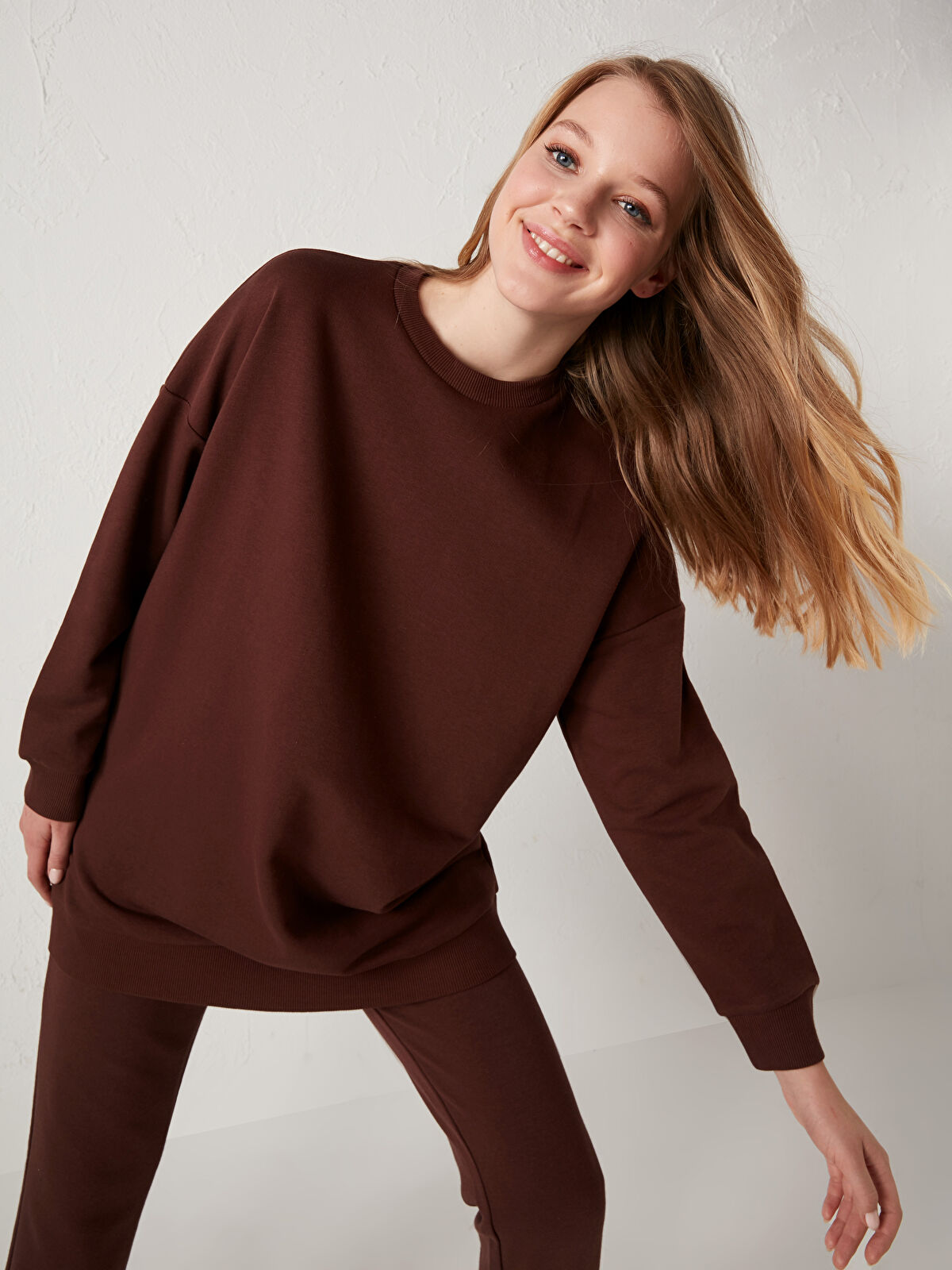 Bisiklet Yaka Oversize Pamuklu Tunik