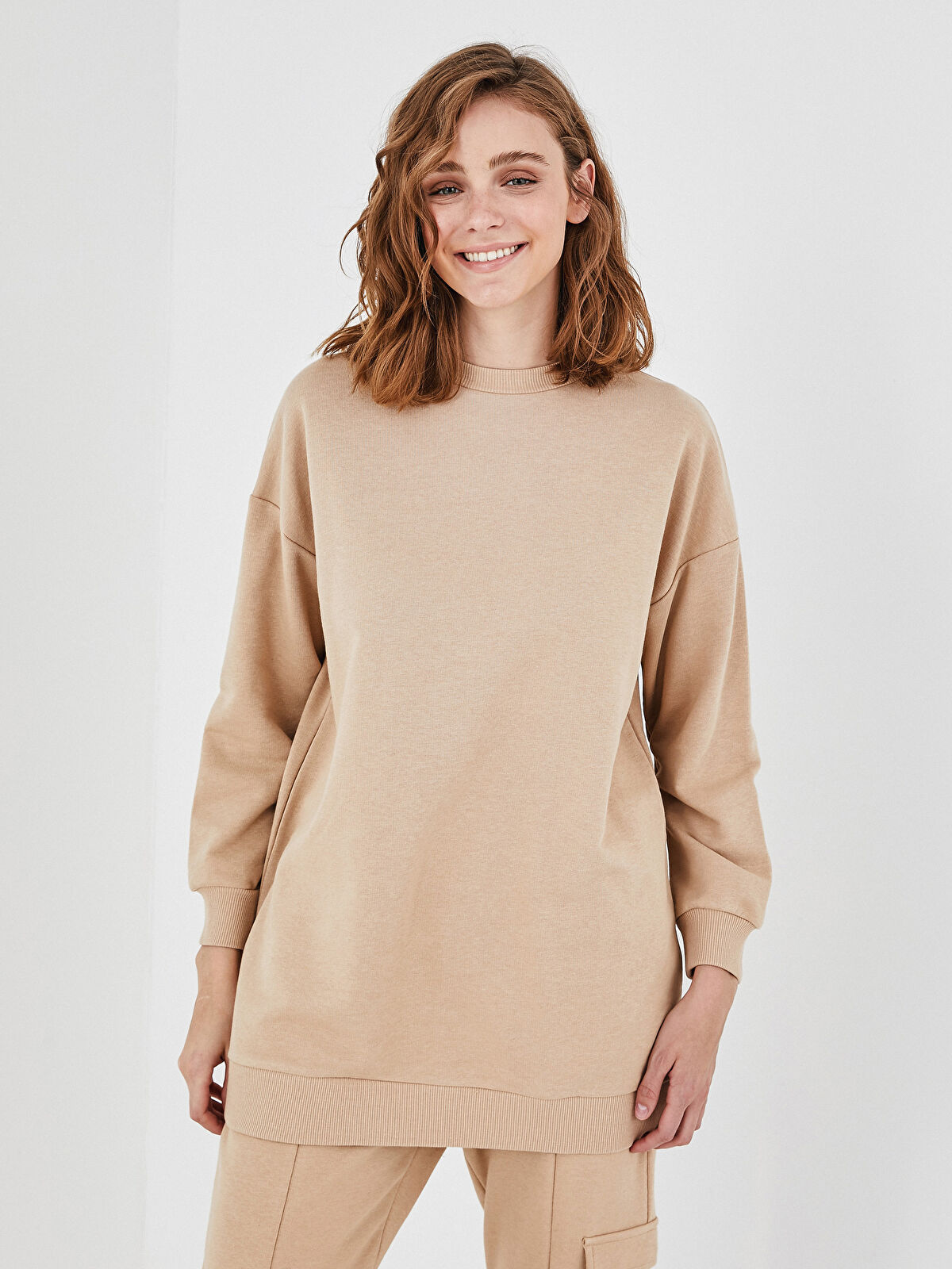 Bisiklet Yaka Oversize Pamuklu Tunik