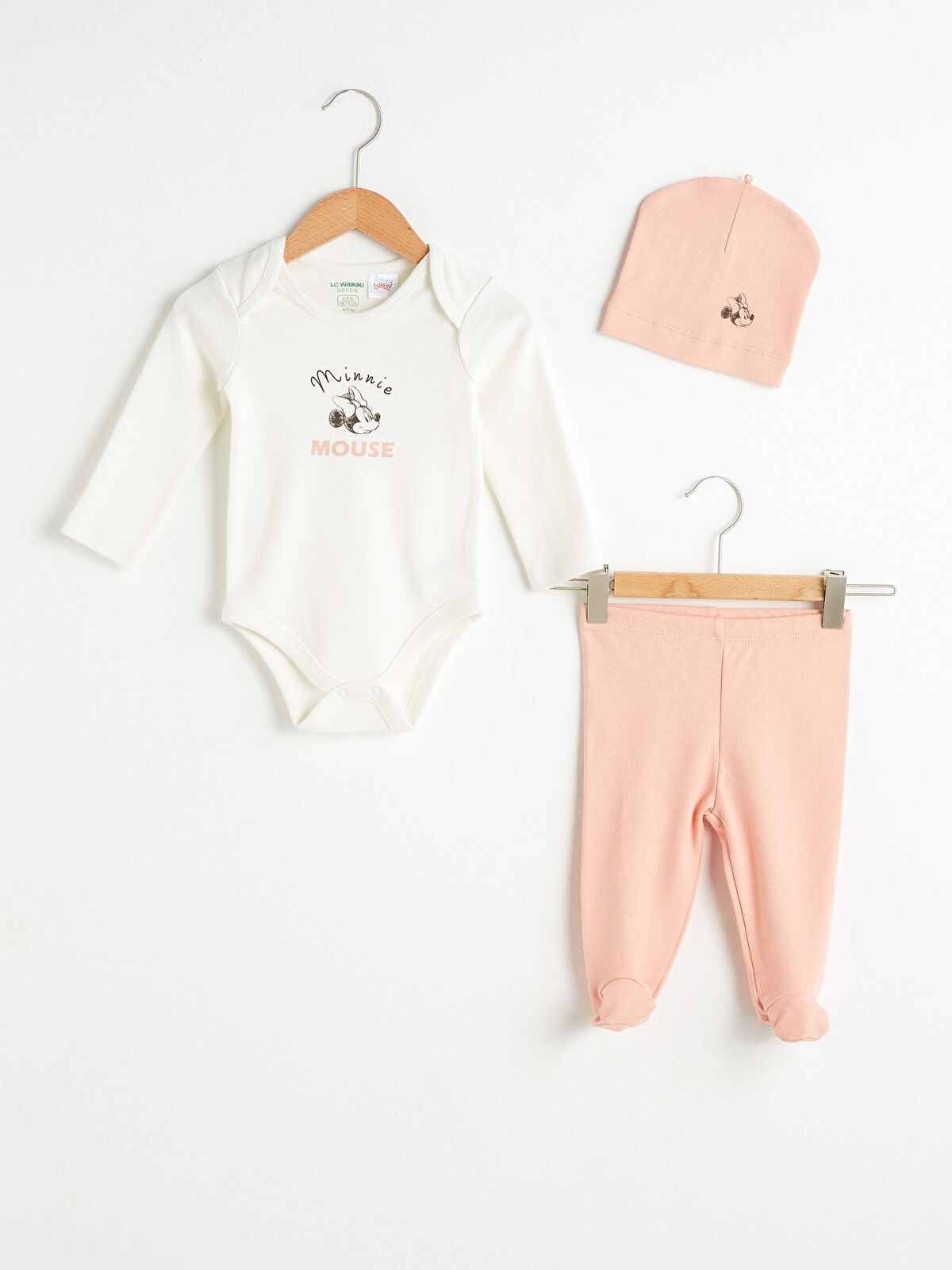 LCW GREEN Kız Bebek Organik Pamuklu Minnie Mouse Baskılı Hastane Çıkış Seti