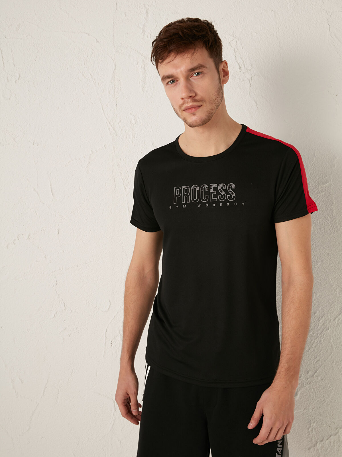 Bisiklet Yaka Kısa Kollu Aktif Spor Erkek Tişört