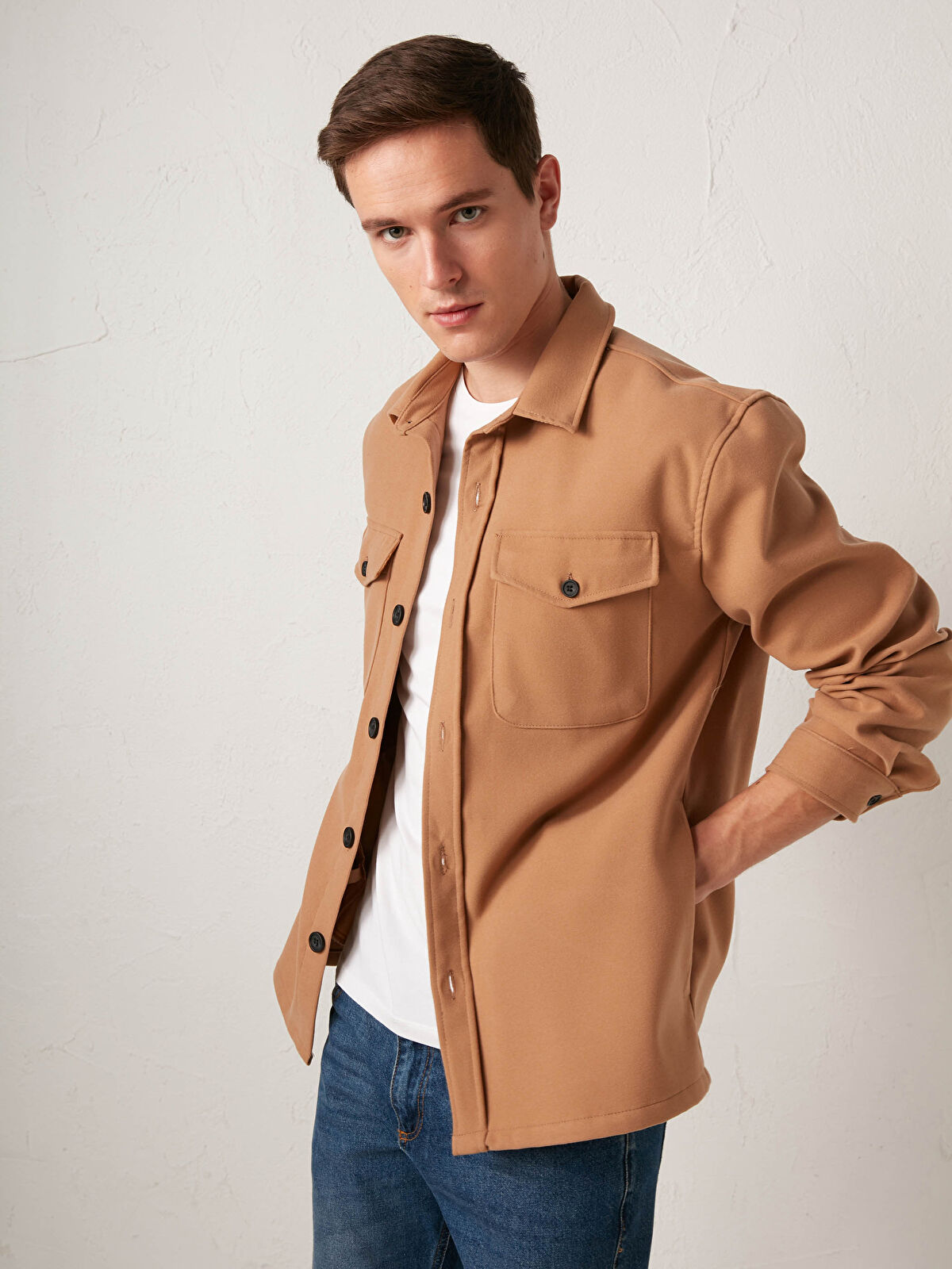 LCW VISION Slim Fit İnce Kaşe Mont