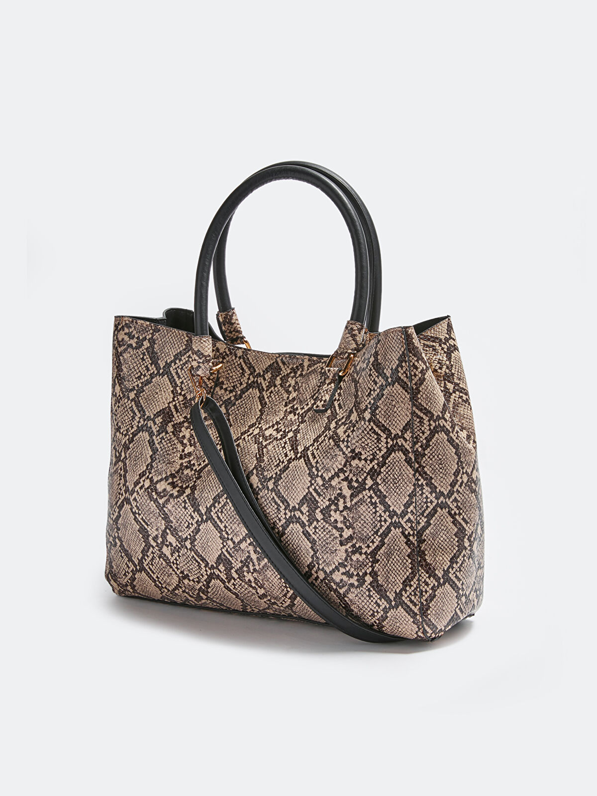 Deri Görünümlü Desenli Kadın Kol Çantası