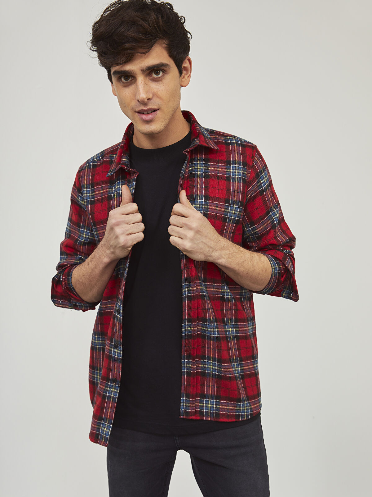 XSIDE Slim Fit Uzun Kollu Oduncu Ekose Erkek Gömlek