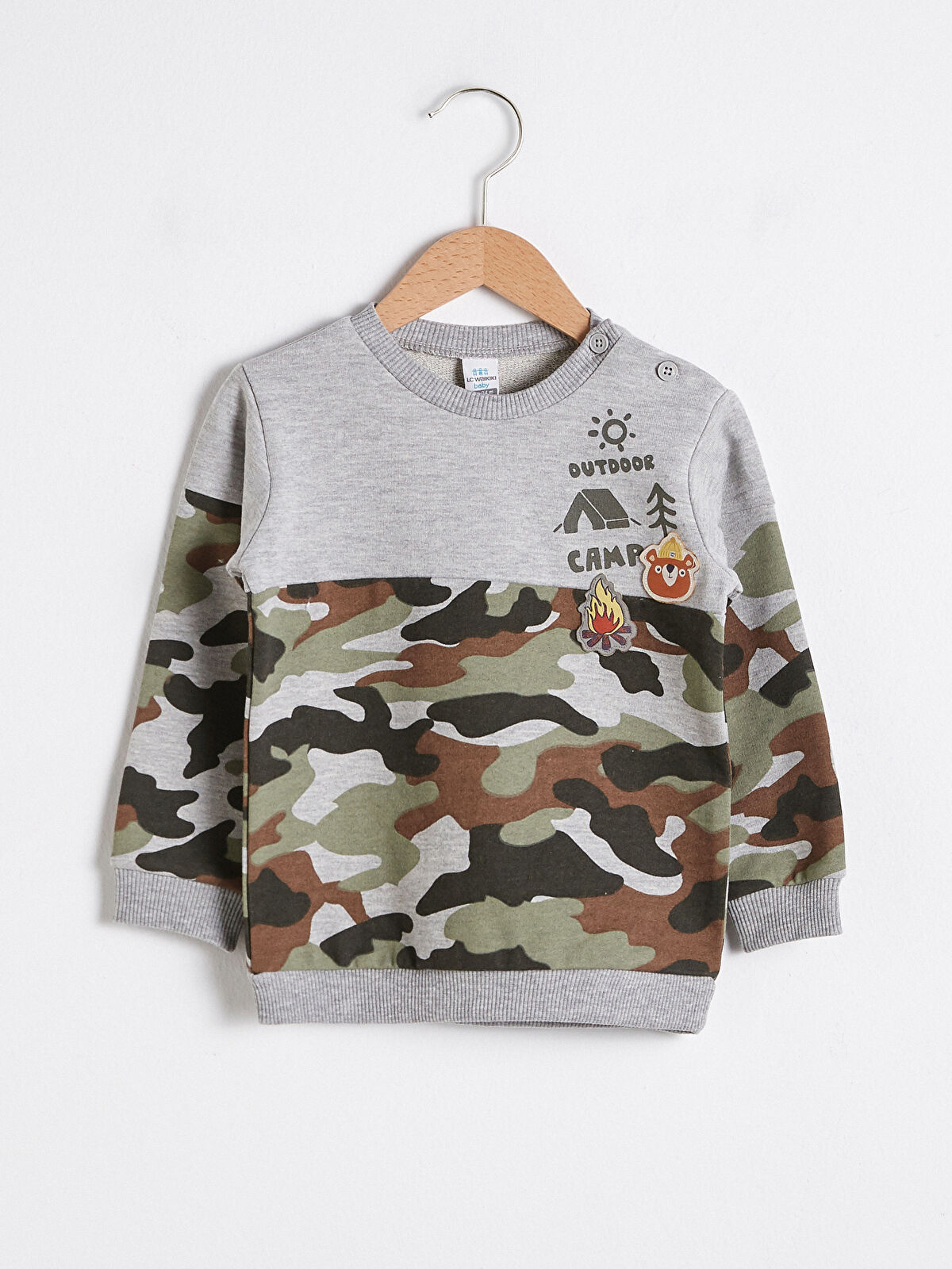 Erkek Bebek Kamuflaj Desenli Sweatshirt Erkek Bebek Kamuflaj Desenli Sweatshirt