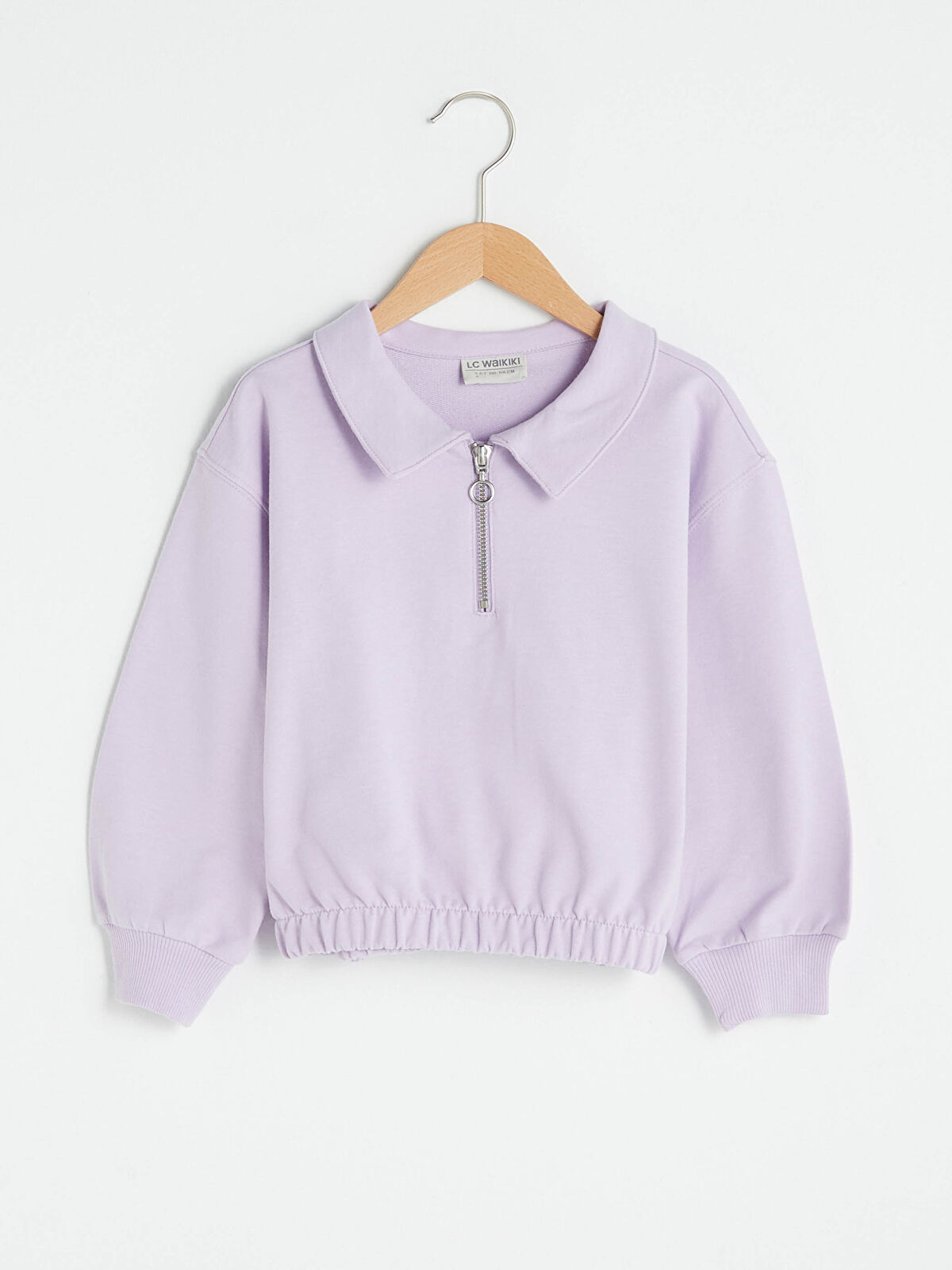 Polo Yaka Basic Uzun Kollu Kız Çocuk Sweatshirt